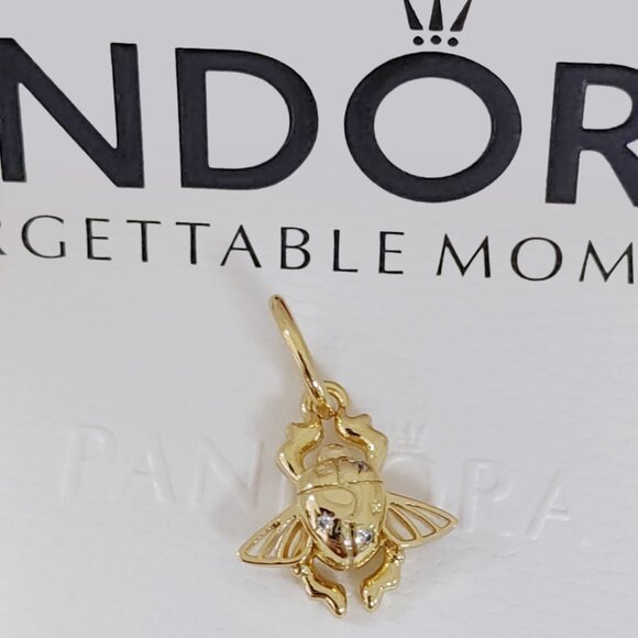 Pandora | Jewelry | Pandora Aladdin Scarab Beetle Dangle Charm Gold ...